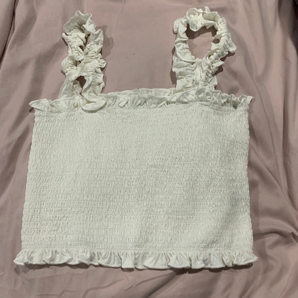Tops | Smocked Ruffle Tank | Poshmark